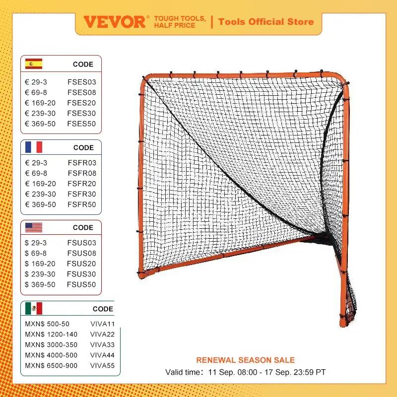 VEVOR-Lacrosse-Goal-Lacrosse-Training-Equipment-Steel-Frame-Training ...