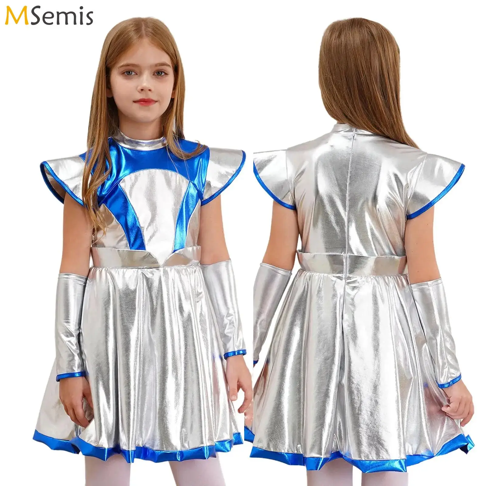 Kid-Girls-Halloween-Alien-Costumes-Astronaut-Cosplay-Uniforms-Dress ...