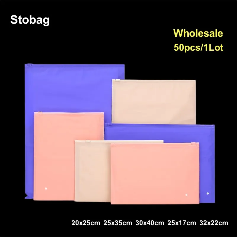 StoBag-50pcs-Wholesale-Black-Frosted-Matte-Clothes-Packaging-Zipper-Bags-Ziplock-Color-Plastic ...