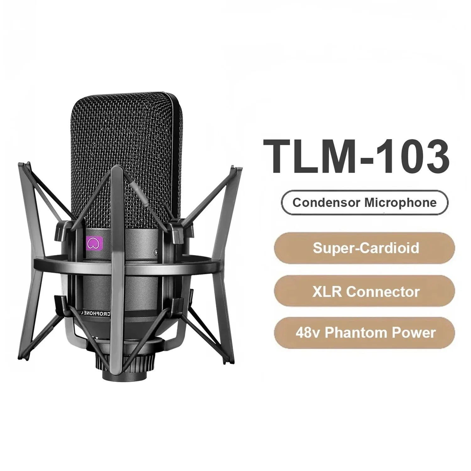 TLM-103-XLR-Condenser-Microphone-Professional-Super-Cardioid-Mic-for ...