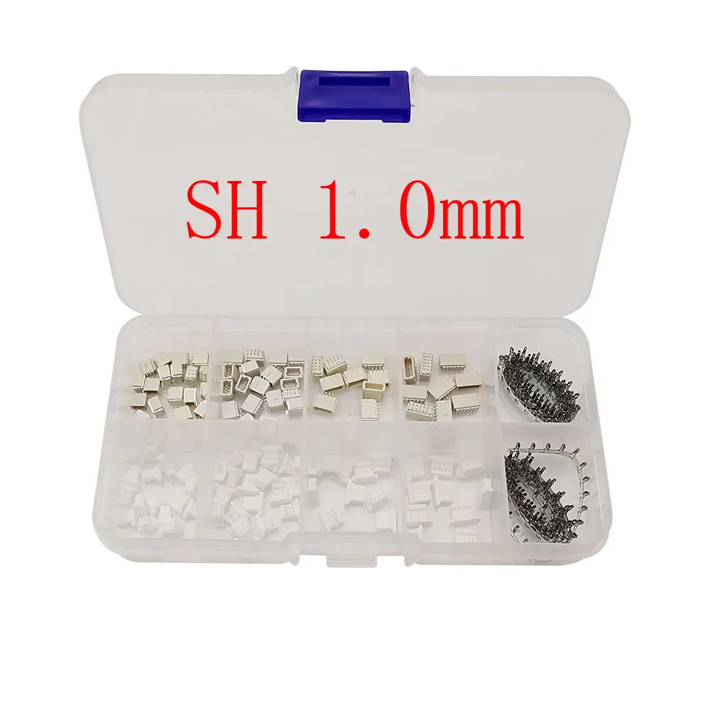 60Sets/box Mini JST SH 1.0mm Pitch 2 3 4 5 Pins Female Socket Housing ...