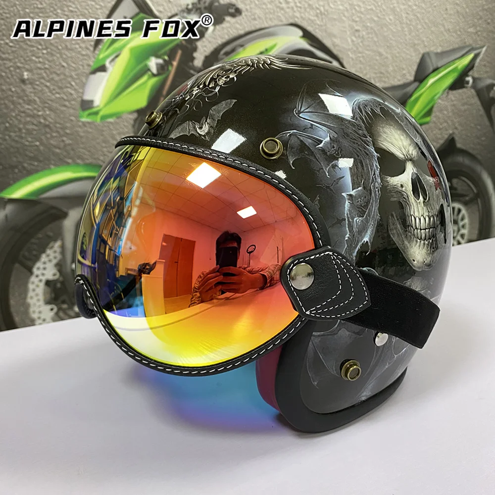 3 4 Bell Helmet Face Shield Retro Tank Stripe II Sun Shield X14 3/4