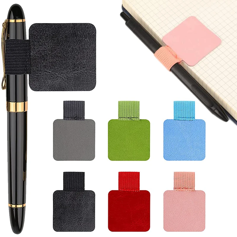 Portable-Pen-Clip-PU-Leather-Pen-Holder-Self-Adhesive-Pencil-Elastic ...
