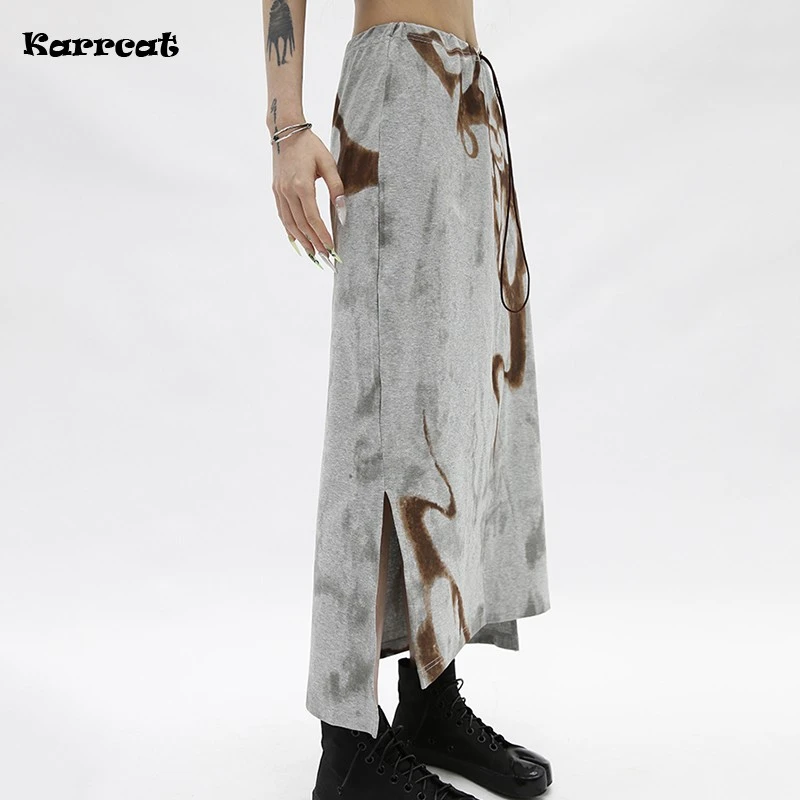 Skirts Grunge Long Skirt | Japanese Long Slit Skirt | Harajuku ...