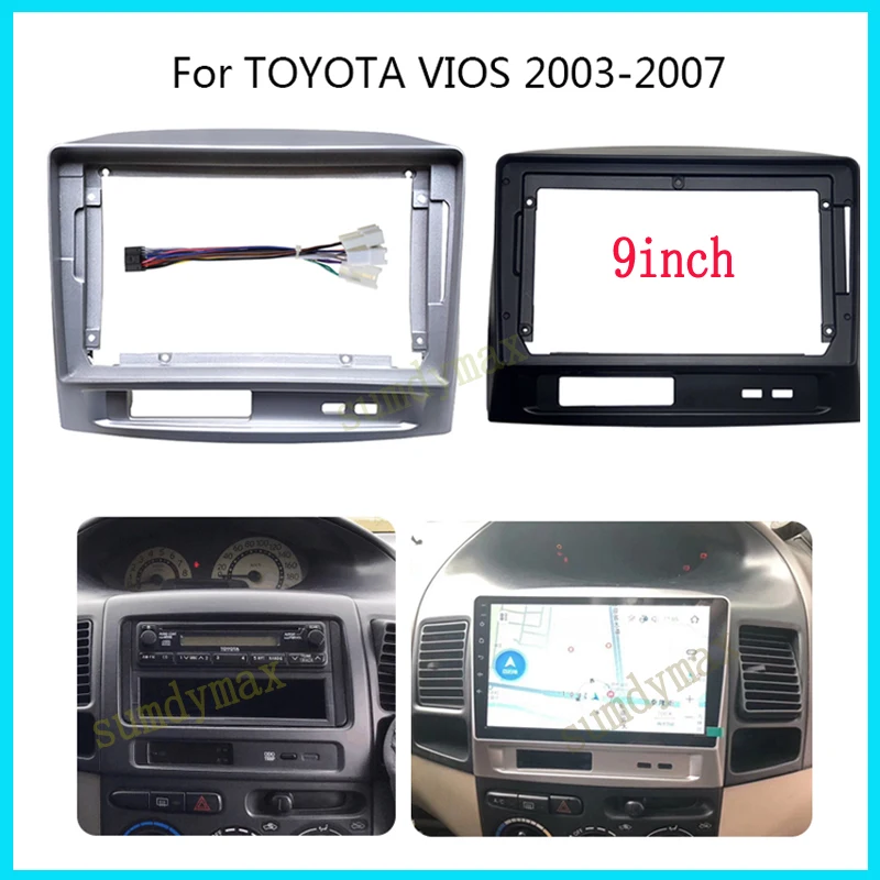 9-Android-Radio-Dashboard-Kit-Face-Plate-Fascia-Frame-For-toyota-vios ...