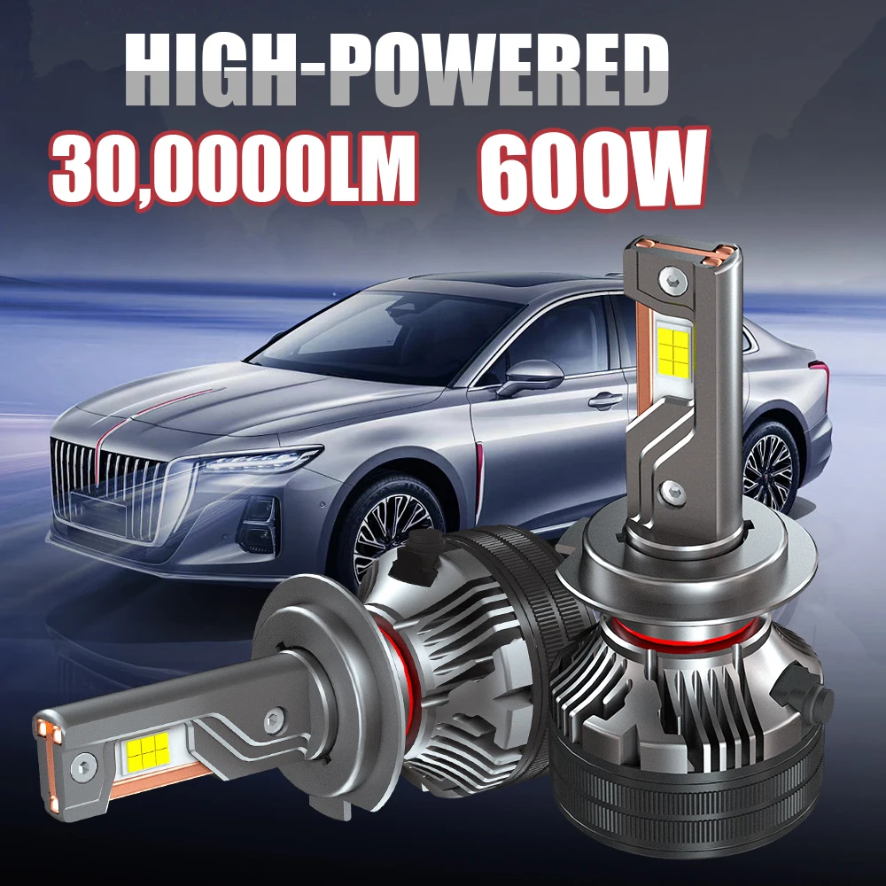 600W-High-Powered-H4-H7-9005-HB3-LED-Headlight-Bulbs-Triple-Copper-Pipe ...