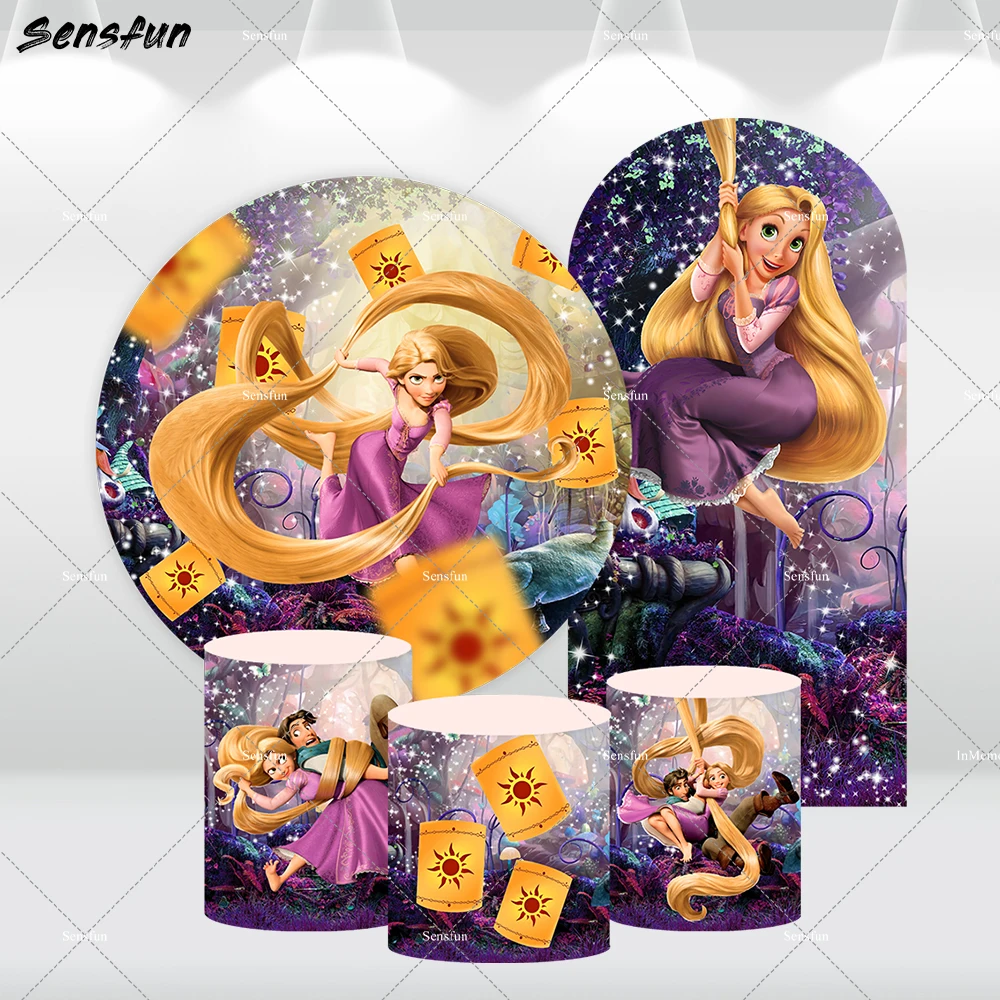 Lantern Princess Tangled Round Backdrop Girl Birthday Arch Wall ...