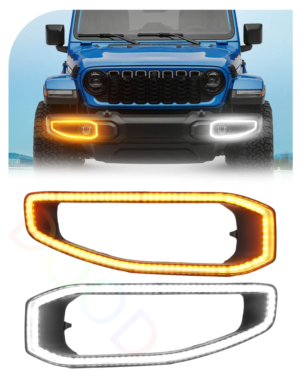 Auto Daytime running fog lights Fit for Jeep Wrangler JL sport rubicon ...