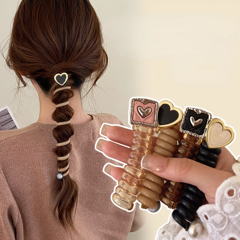 Y2K-Heart-Elastic-Hair-Bands-Rubber-Hair-Ties-Bundle-Scrunchies ...