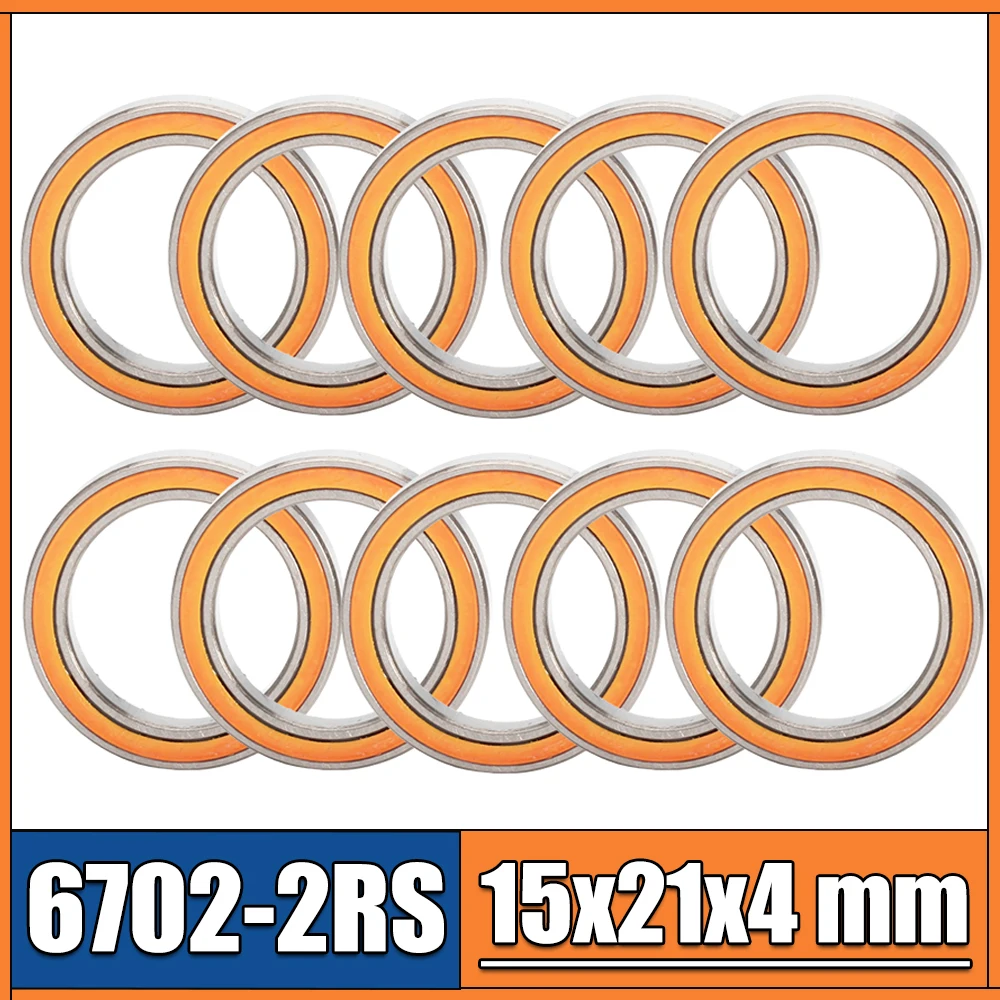 6702rs Bearing Abec-3 (10pcs) 15*21*4 Mm Thin Section 6702-2rs Ball Bearings 61702 Rs 6702 2rs ...
