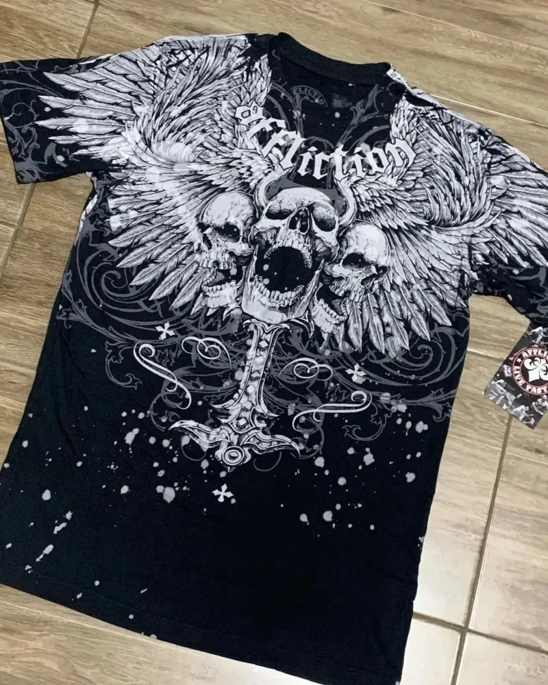 Oversized-skull-graphic-T-shirt-Saint-Scream-Remera-Affliction-Saint ...