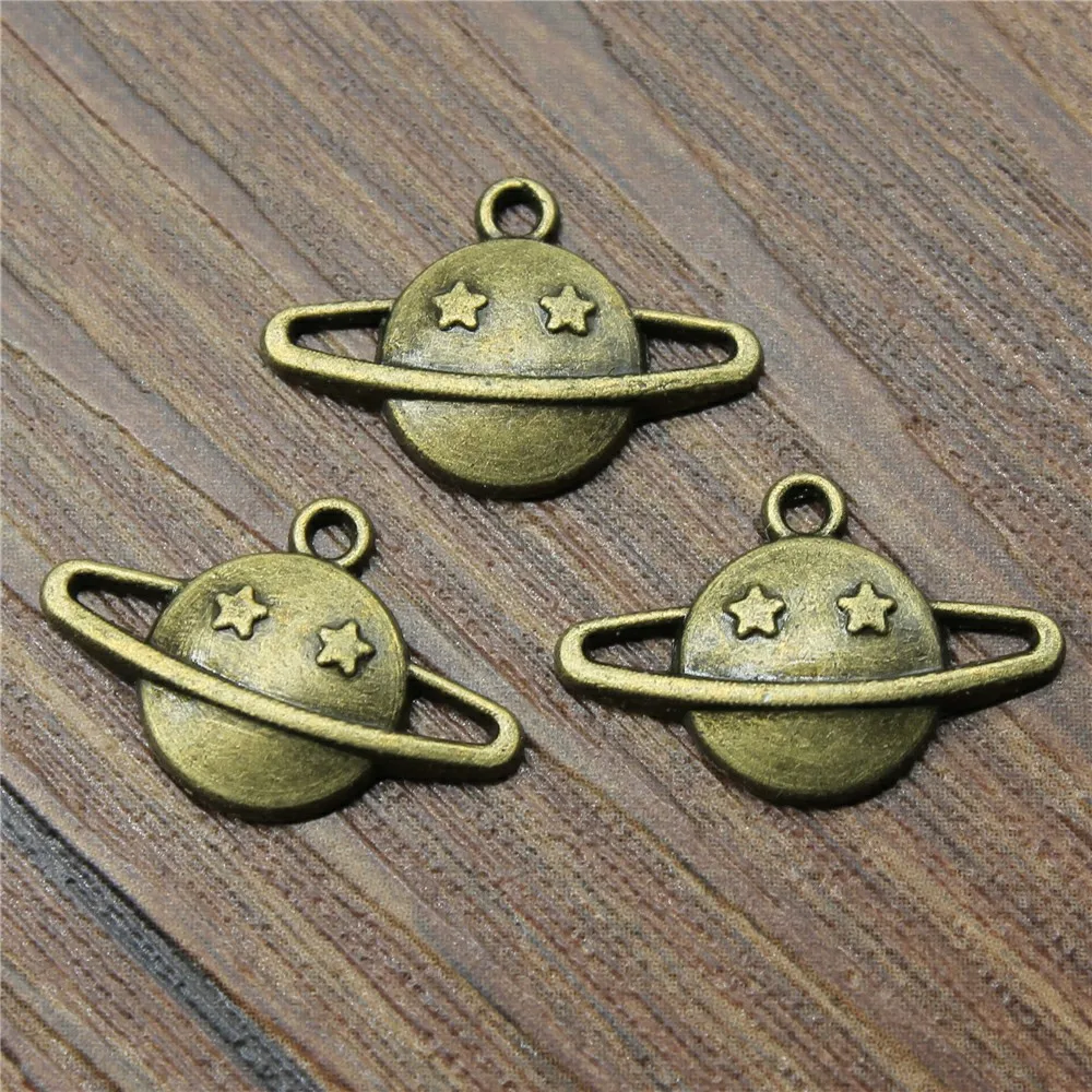 40pcs 19x13mm Solar System Charms Jewelry Making Antique Bronze Plated ...