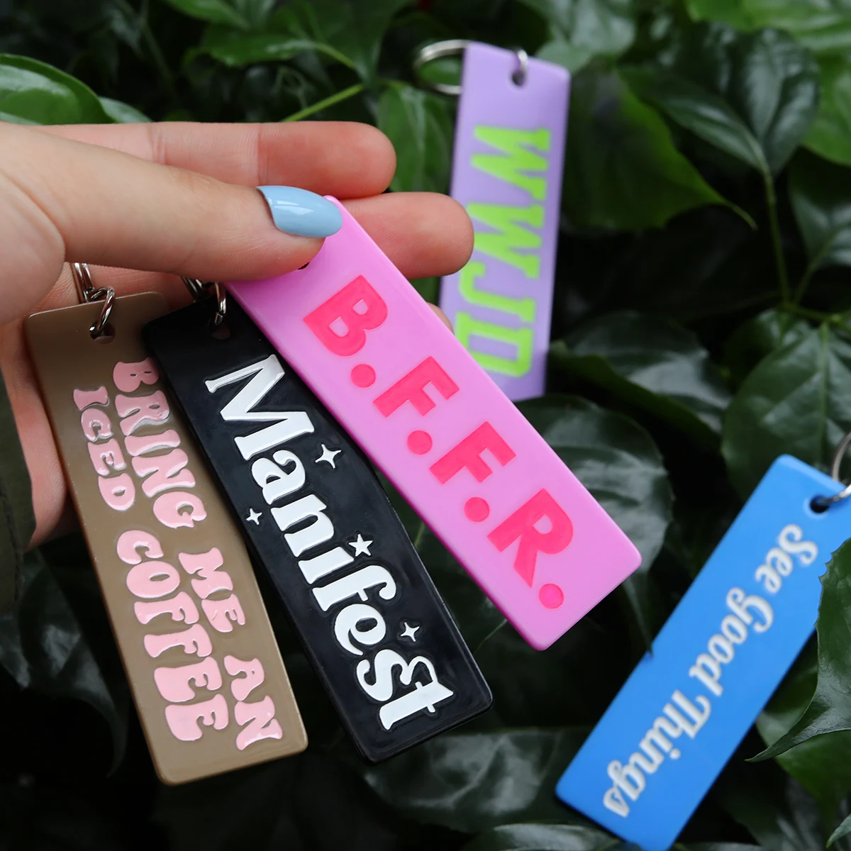 1pc Y2K Manifest B.F.F.R See Good Things Key Tag Acrylic Motel Motel ...