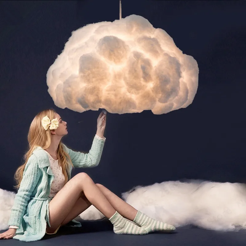 Nordic designer floating cloud light Coffee Shop Dining table light ...