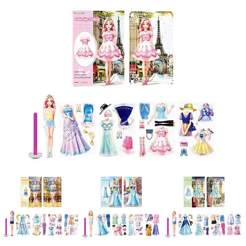 Creative Puzzles Created Imagine Set Girls Magnetic Dress Up Princess ...