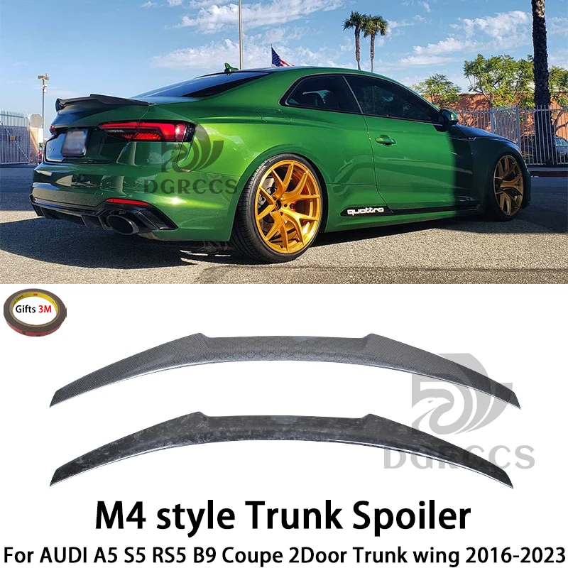 For-AUDI-A5-S5-RS5-B9-Coupe-2Door-M4-Style-Carbon-fiber-Rear-Spoiler ...