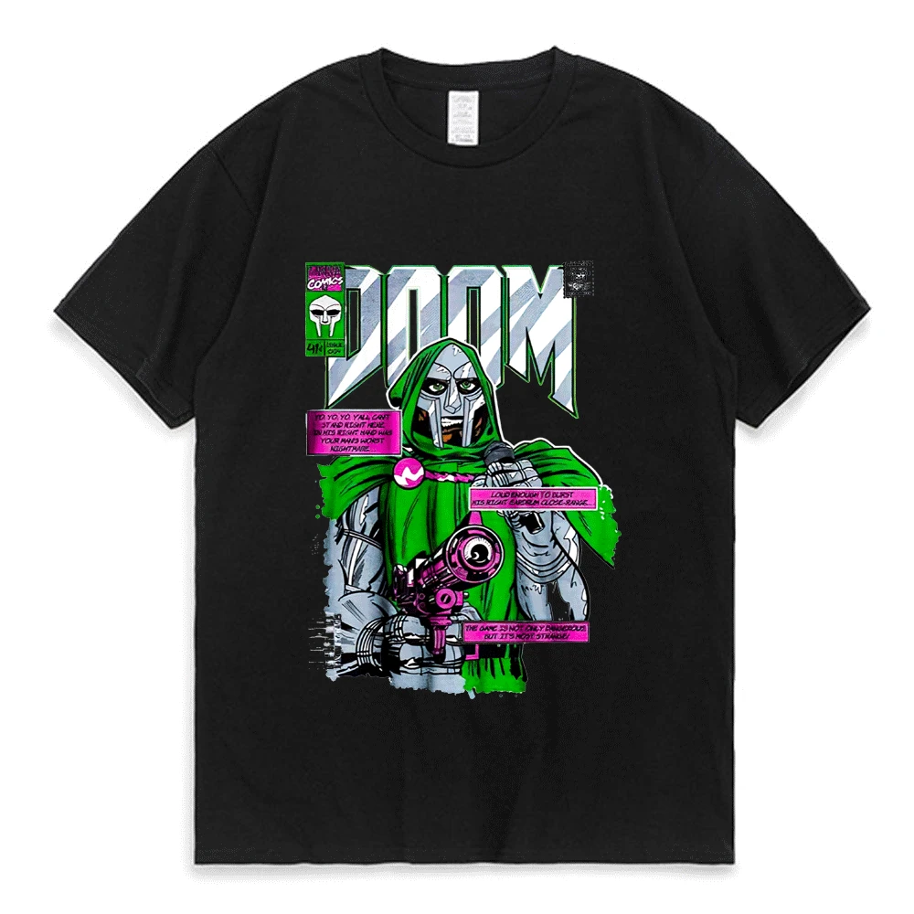 Homens Doctor Mf Doom T Shirt Hip Hop 100% Algodão T shirt Tops Algodão ...