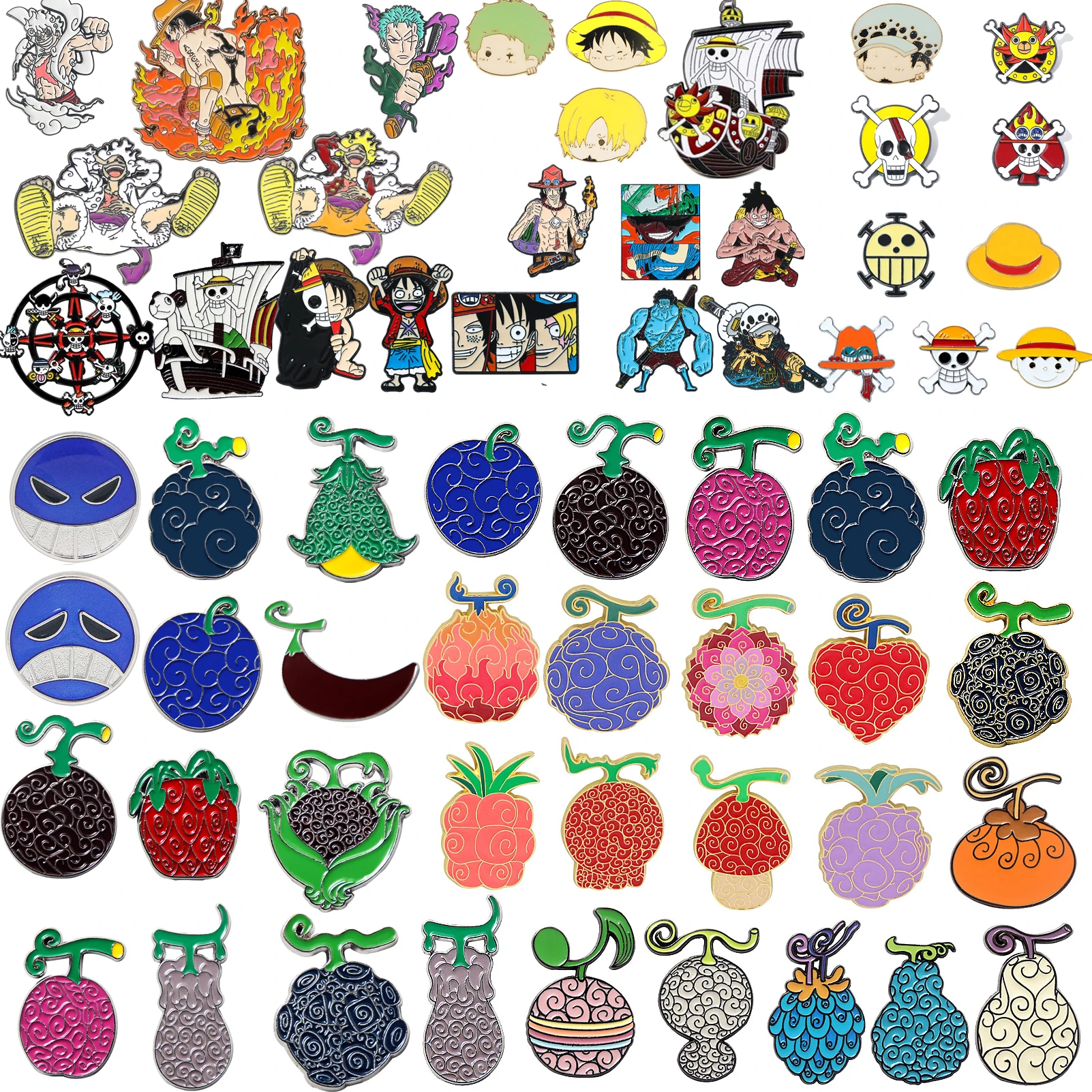Anime ONE PIECE Devil Fruit Lapel Pins Cosplay Fans Backpack Pin Men ...