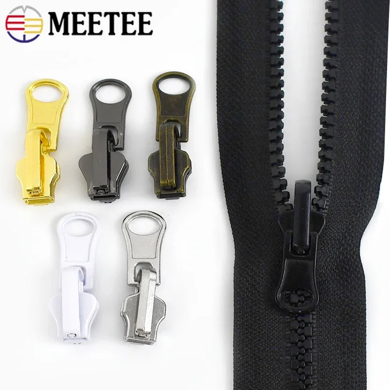 5Pcs-3-5-Zipper-Pull-Double-Sided-Rotary-Zippers-Slider-For-Nylon-Metal ...