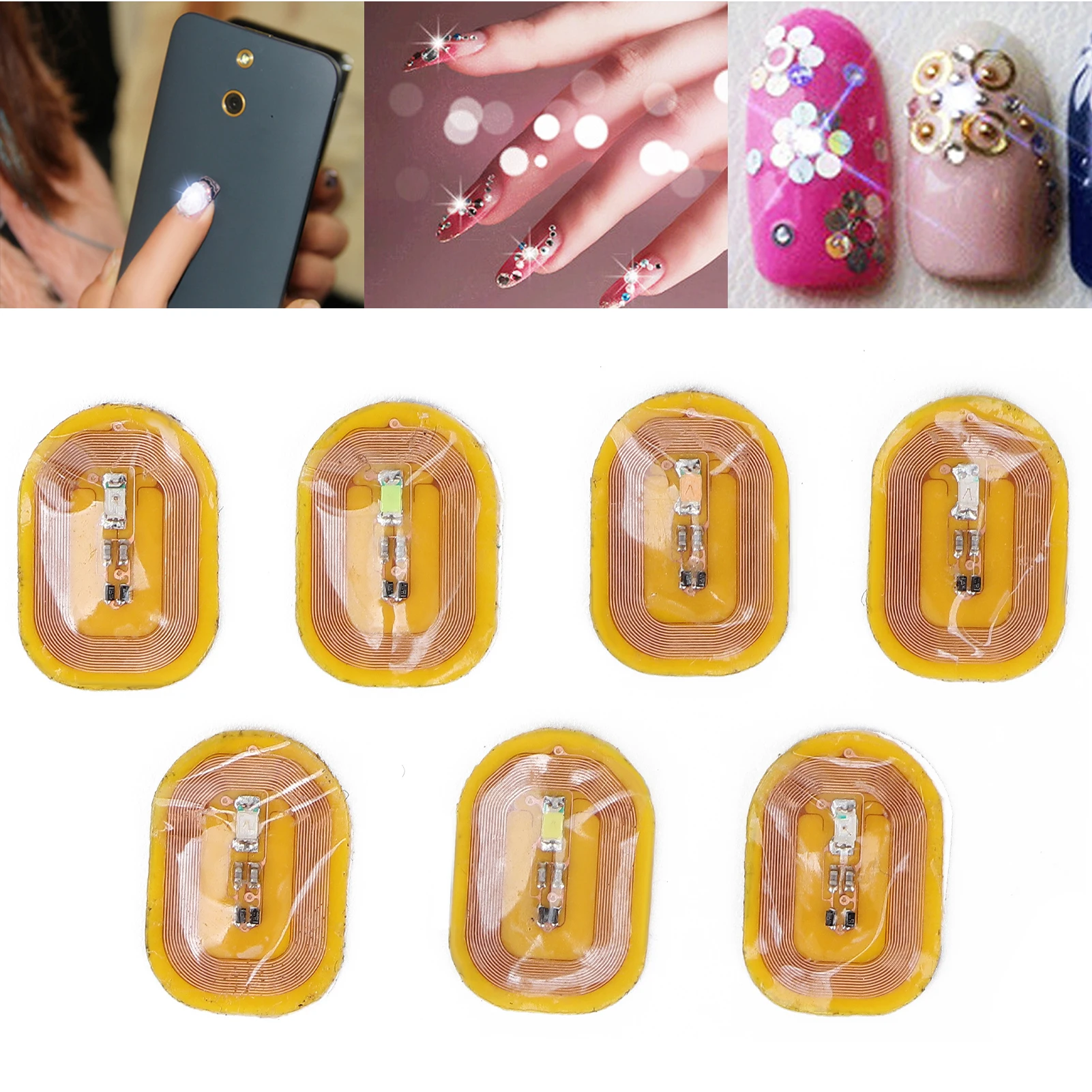 7Pcs NFC Lighting Nail Art Stickers - Limegirlstore