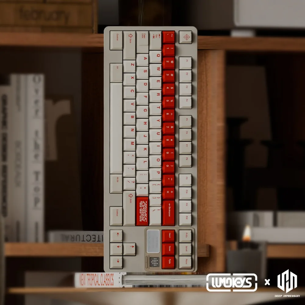 Lumokeys Retro OG Keycap Set PBT Custom White Red Russian Keyboard Cap ...