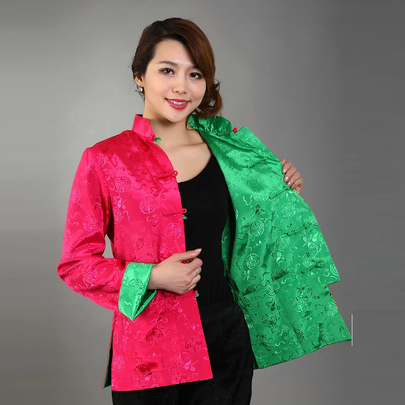 Casaco-de-t-nica-de-seda-feminino-roupa-Tang-Zhuang-vestindo-dos-dois ...