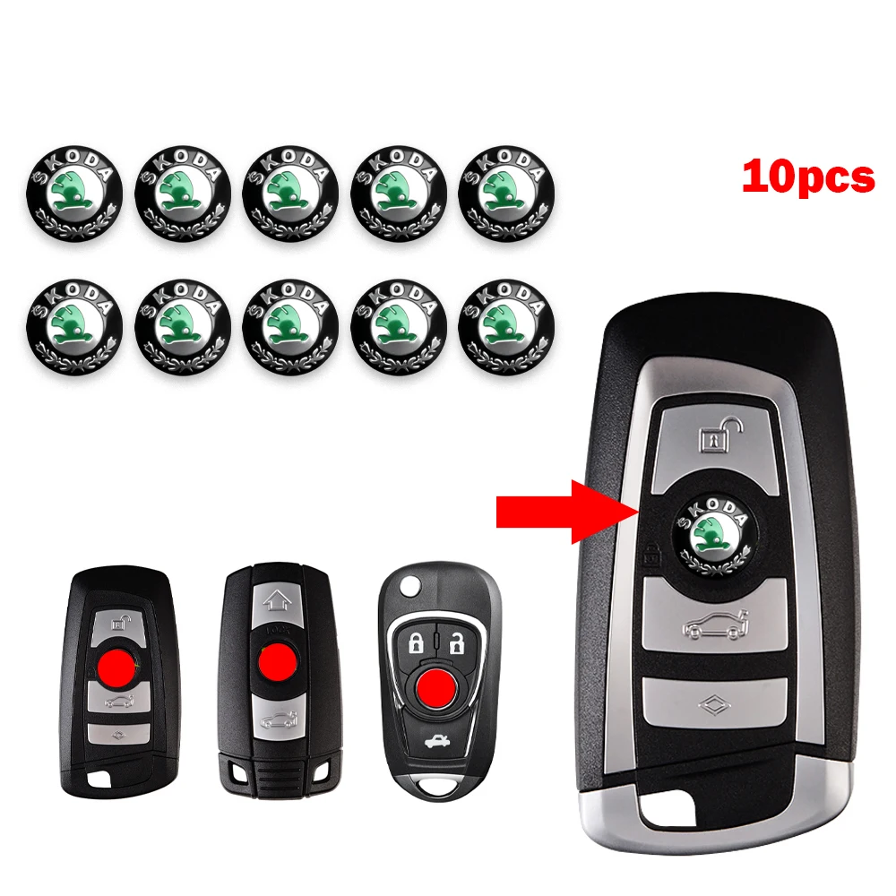 10pcs-set-14MM-Metal-Car-Remote-Key-Logo-Sticker-For-Skoda-Octavia-3-2 ...