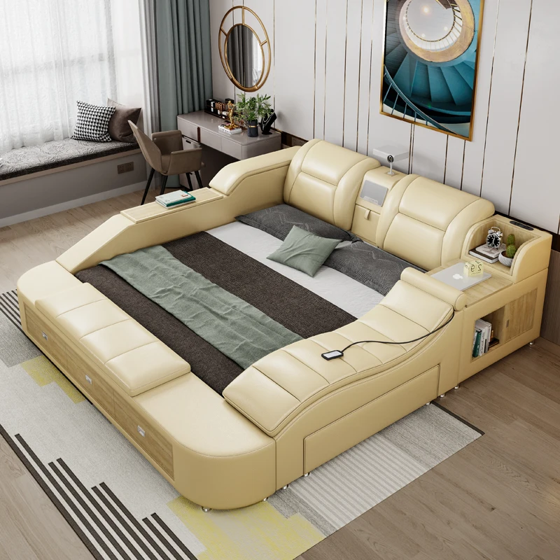 LINLAMLIM-Genuine-Leather-Multifunctional-Massage-Bed-Tech-Smart-Camas ...