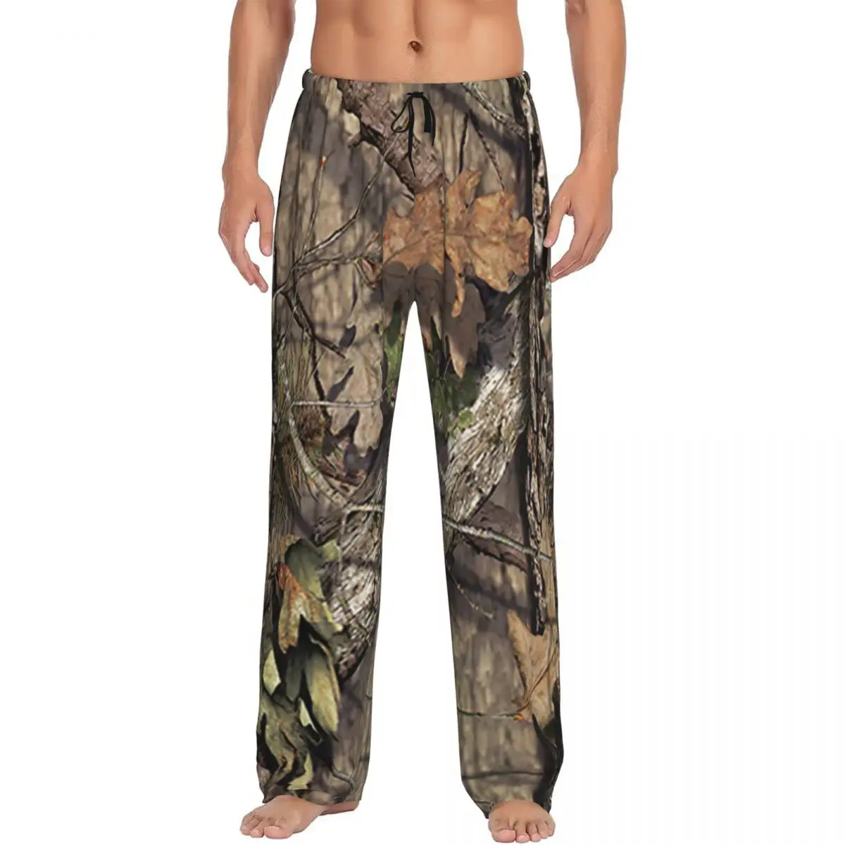 Men-s-Hunting-Camo-Camouflage-Pattern-Pajama-Pants-Custom-Print-Leaves ...