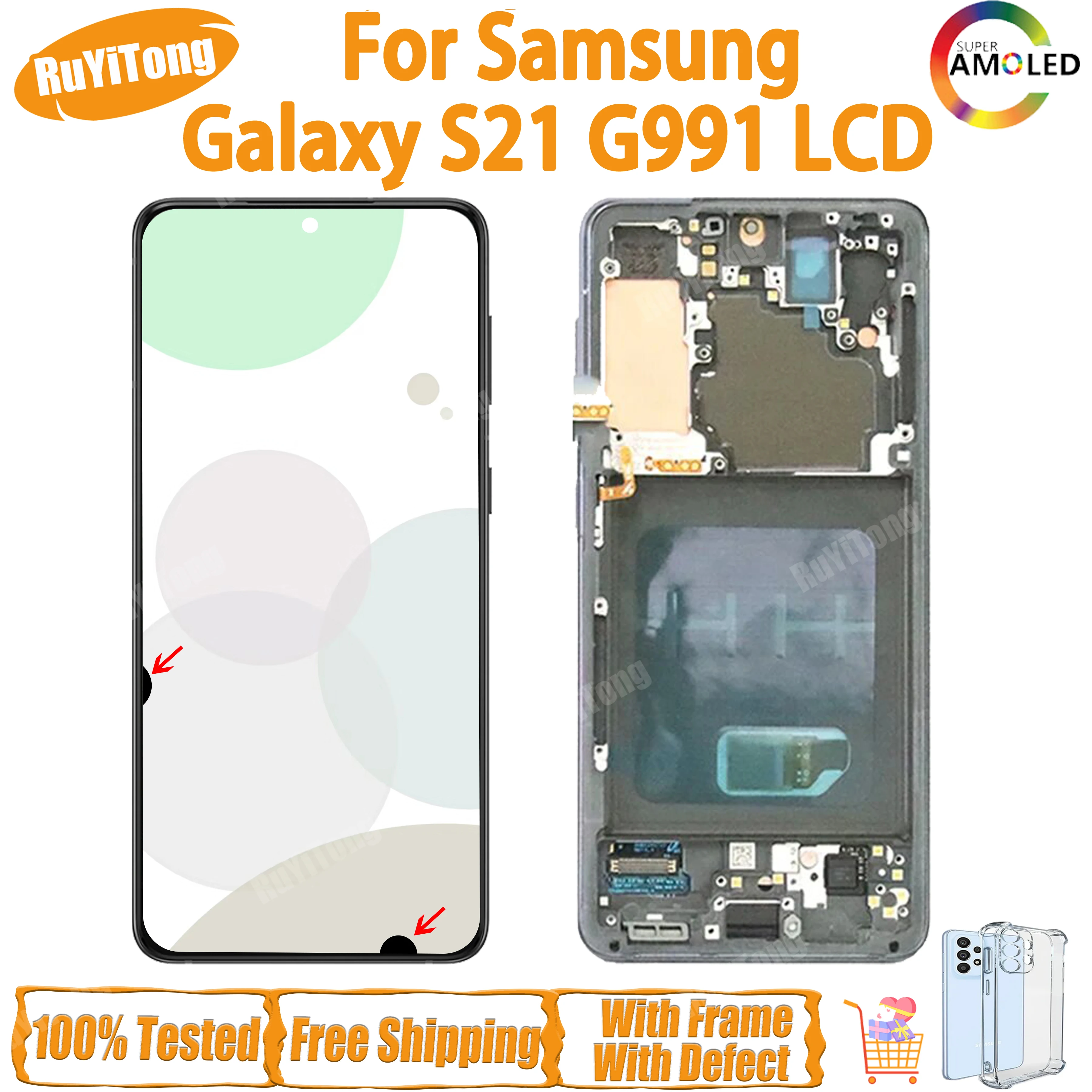 100-Tested-LCD-For-Samsung-Galaxy-S21-5g-LCD-SM-G991N-SM-G991U-Display ...