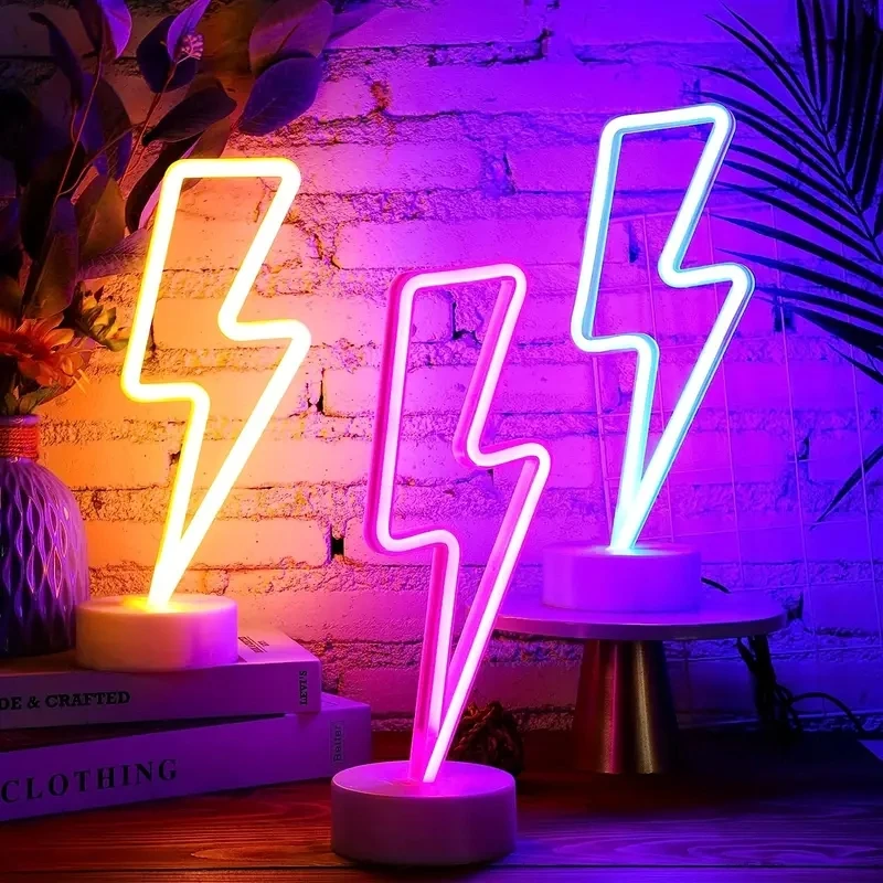 Lightning-Neon-Signs-Lightning-Neon-Sign-With-Base-For-Bedroom-LED ...