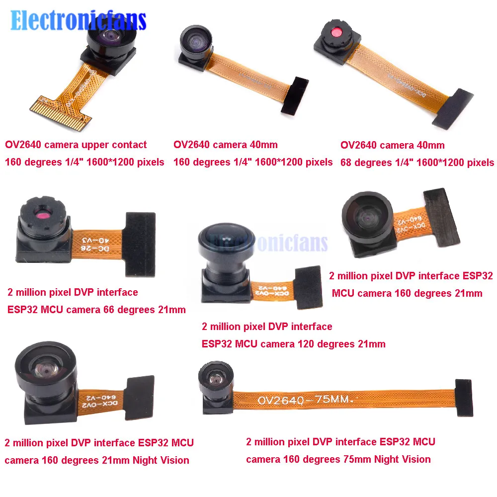 Ov2640 Ov5640 Ov5647 Camera Module Fisheye Wide-angle Lens 66 68 120 ...