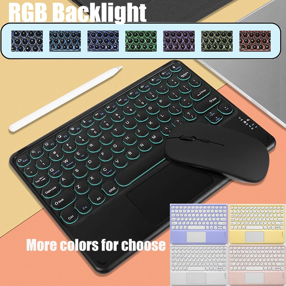 Wireless-Bluetooth-Keyboard-With-Touchpad-Mouse-Backlight-RGB-Russian ...