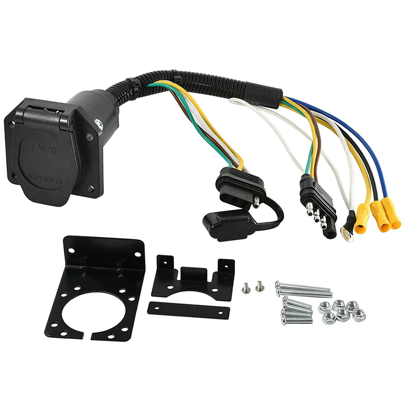 4-Way-Flat-To-7-Way-Round-Blade-and-4-Way-Trailer-Wiring-Harness ...