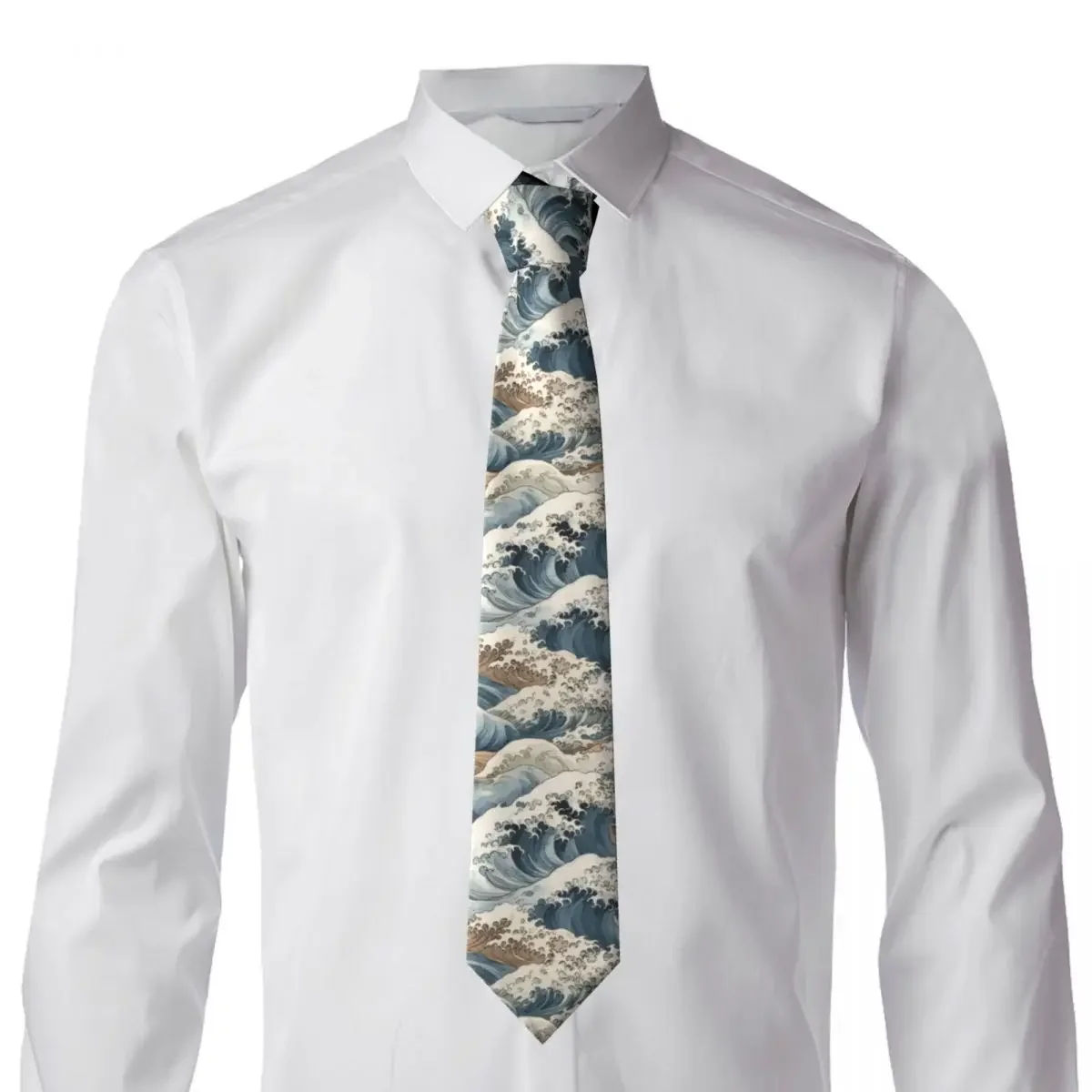 Ocean-Waves-Pattern-Tie-Japanese-Classic-Casual-Neck-Ties-For-Men ...
