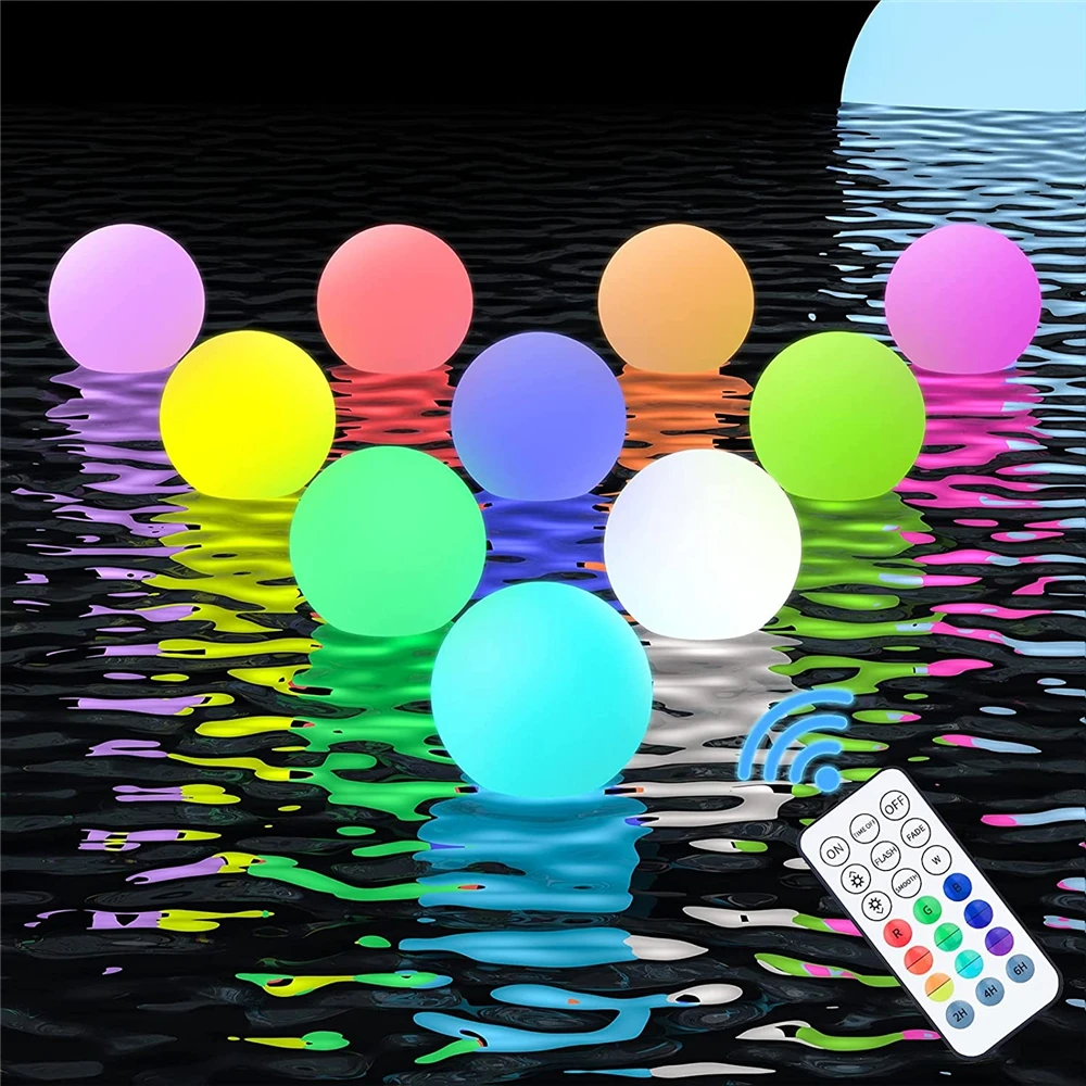 LED Floating Pool Light 16 Colors Pond Ball Lights Night Lamp Remote ...
