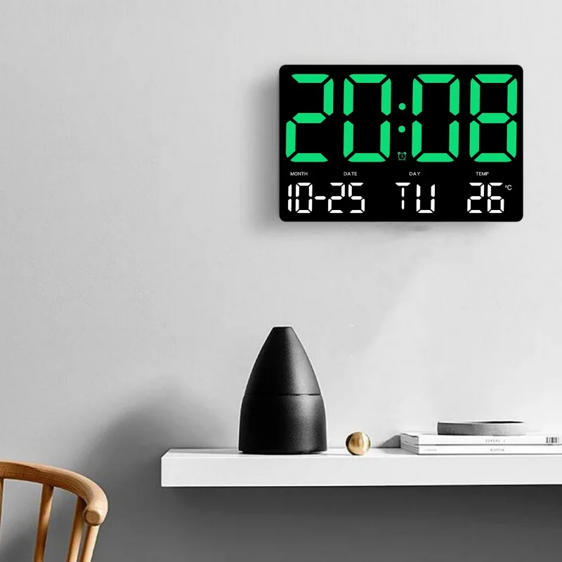 USB-Powered-Large-Digital-Wall-Clock-Remote-Control-TEMP-Date-Auto ...