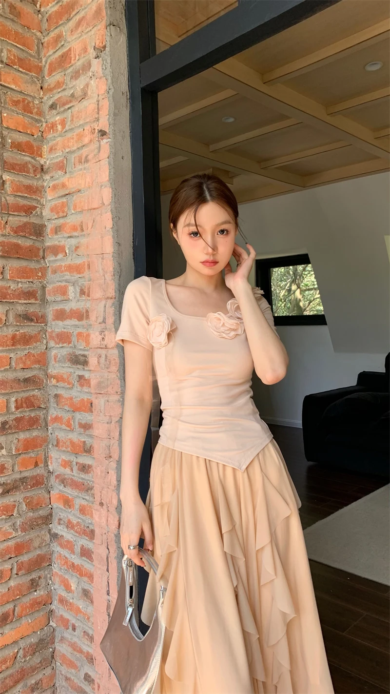 2024-Summer-New-Korean-Version-Of-Solid-Color-Simple-Senior-Flower ...