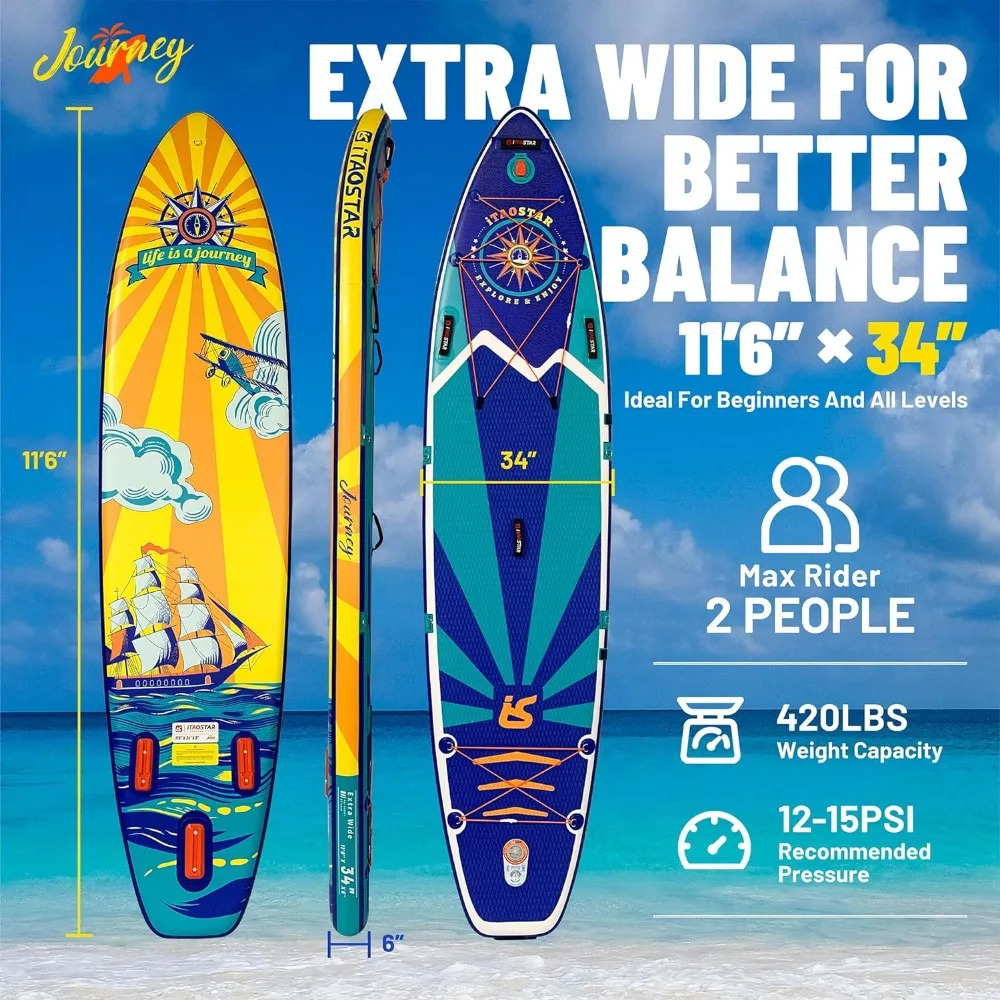 Journey 34″ Extra Wide Paddle Board for Better Balance – Outdoor Gear ...