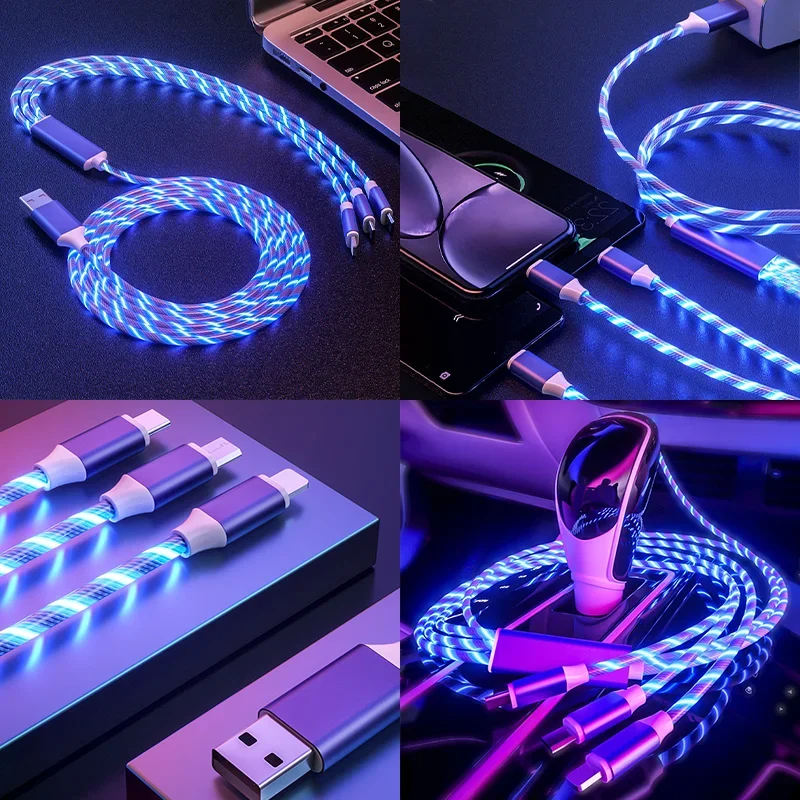 3A-Flow-Luminous-USB-Type-C-Cable-Fast-Charging-Data-Cord-For-Iphone ...