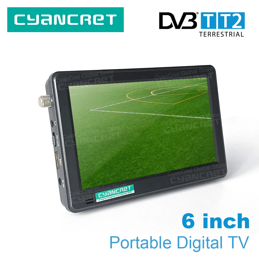 LEADSTAR D6 Portable Television 6 Inch Pocket TV DVB-T2 TDT DTT Digital ...