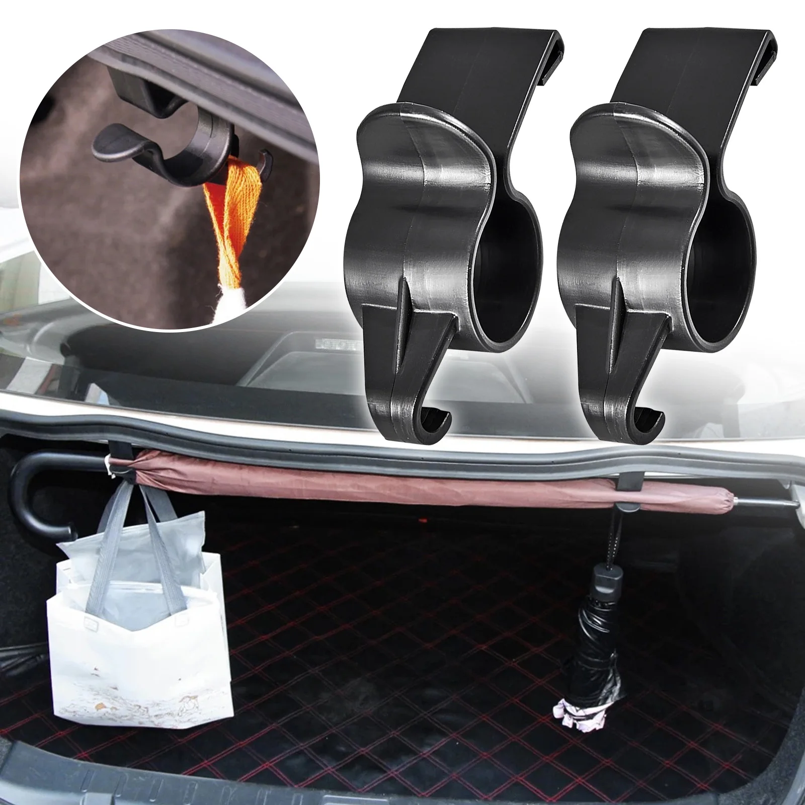 2pcs/Pack Car Trunk Hook Umbrella Hanger Car Accessories Plant Towel ...