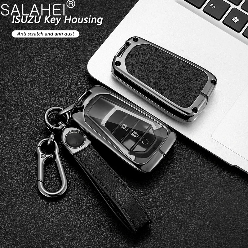 Leather-Car-Remote-Key-Case-Cover-Protector-Shell-For-Isuzu-New-MU-X-X ...