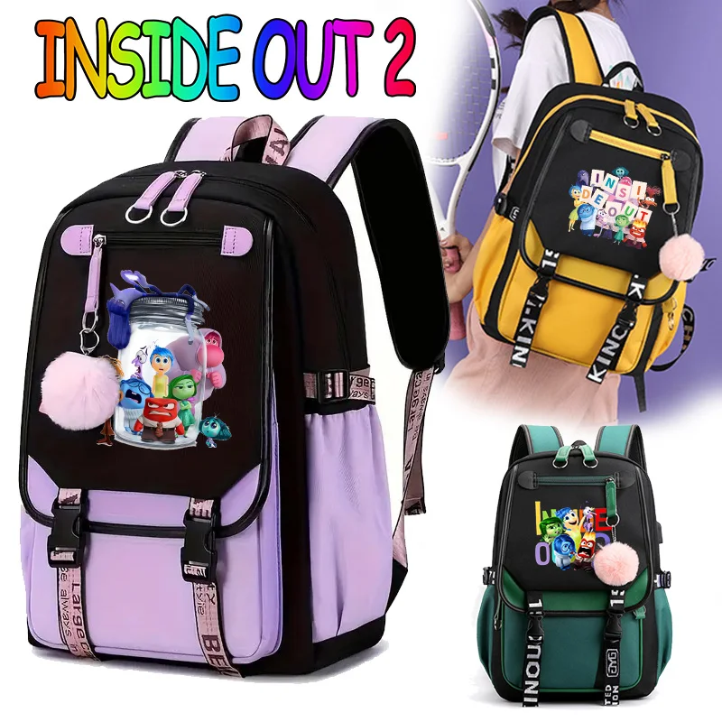 Inside-Out-2-Hairball-Backpack-with-Usb-Charging-Port-Joy-Sadness-Anger ...