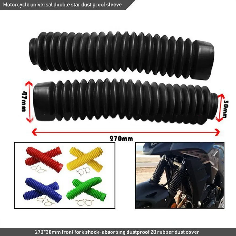 2Pcs-New-Fork-Bellows-Universal-Off-road-Motorcycle-Rubber-Boot-Dust ...