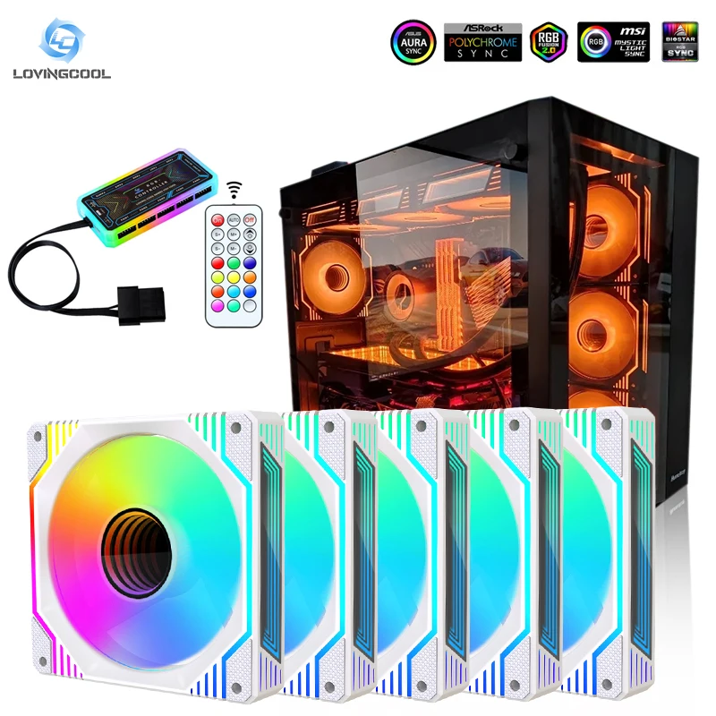 LOVING-COOL-12MM-5V-Argb-3pin-Case-Fan-PC-Computer-CPU-Radiator-Cooling ...