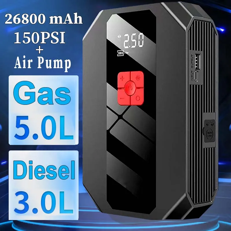 New-1200A-26800mAh-Car-Jump-Starter-4-In-1-Pump-Air-Compressor-Starting ...