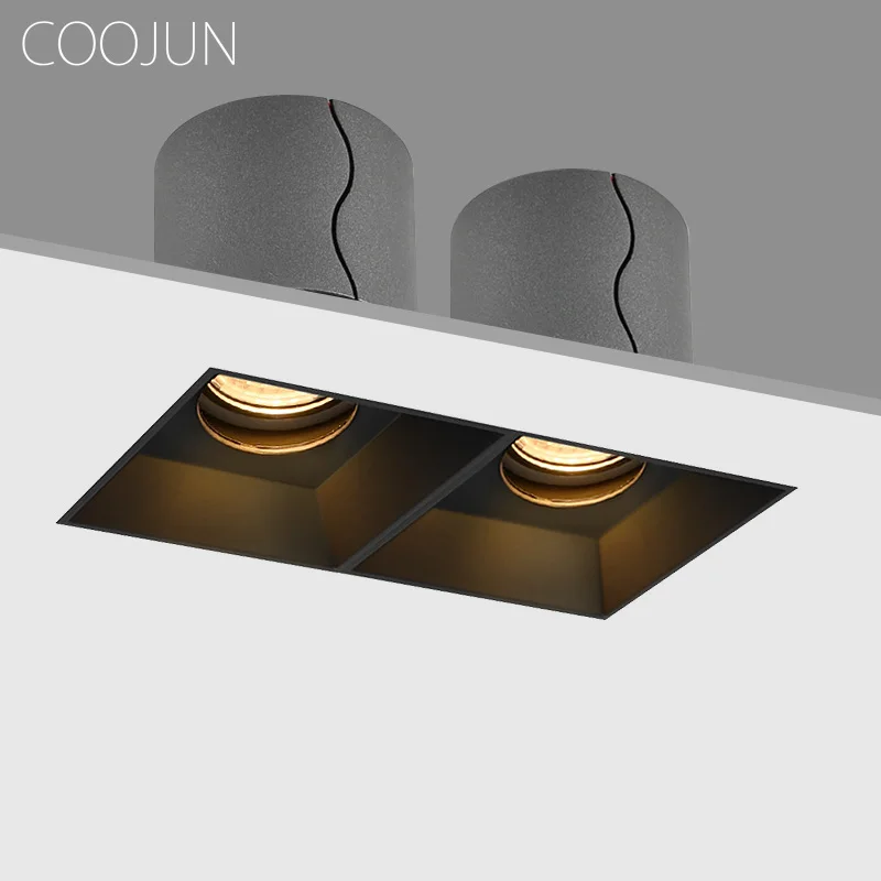 COOJUN-LED-Recessed-Downlight-Frameless-Square-Double-Head-Detachable ...