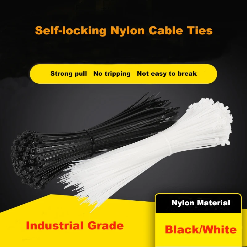 Self-Locking-Nylon-Cable-Tie-3-100-4-200-5-300-Black-White-Wrap-Zip ...