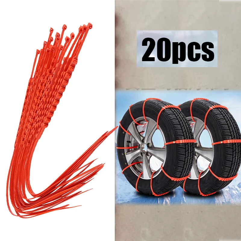 20Pcs Car Anti-skid Chain Tyre Ties Auto Wheel Plastic Chains ...